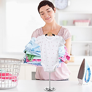 cenryusa Adjustable Child T Shirt Display Flexible Shoulder Stand Shirt Metal Clothes Hanger Rack Black Portable Hanging Clothing Display T Shirt Display Stand Metal Clothes Hanger,Height 16-28 Inch