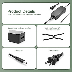 65W Laptop Charger Fit for Dell Inspiron 7506 P97F003 15 2in1 Laptop AC Power Supply Adapter Cord