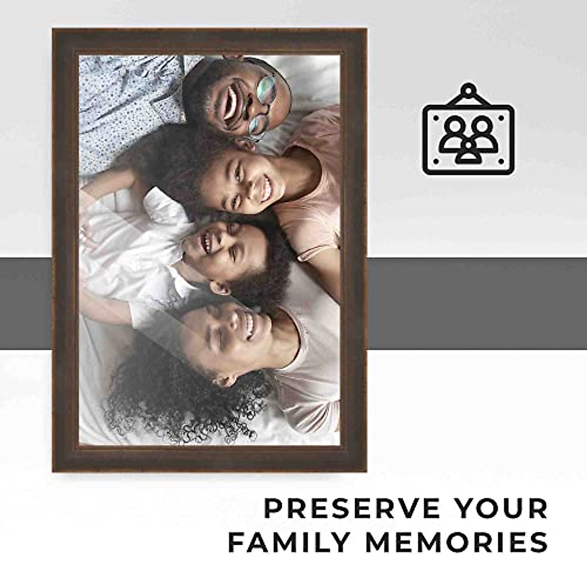 10x13 Rubbed Bronze Real Wood Picture Frame Width 1.25 Inches | Interior Frame Depth 0.5 Inches | Marleigh Mid Century Photo Frame Complete with UV Acrylic, Foam Board Backing & Hanging Hardware