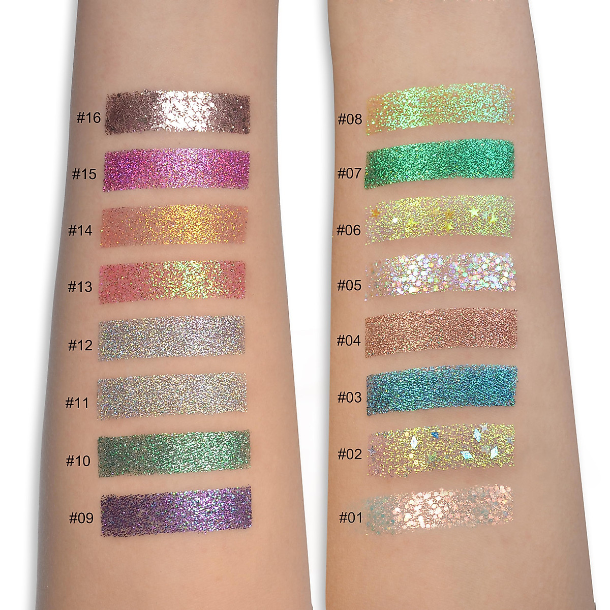 Tintark Glitter Butter Sparkle Eyeshadow Palette, 16 Colorful Holographic Multichrome Iridescent Chameleon Makeup Palette, Shimmer Highlighter Metallic Eye Shadow, Rainbow Eyeshadow Pallets