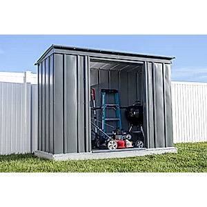 Arrow Classic Steel Storage Shed, 8x4, Charcoal