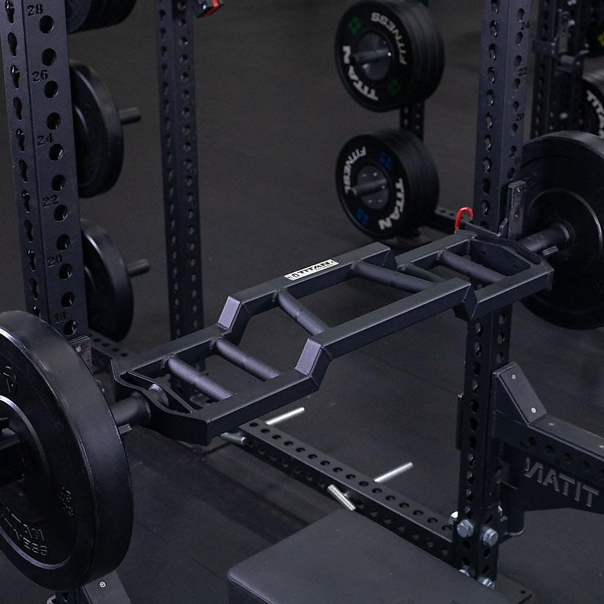 Titan Fitness Rackable Multi-Grip Camber Olympic Barbell, Rated 1,000 LB, Angled & Neutral Grip Football Barbell