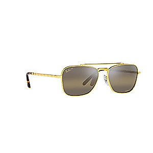 Ray-Ban RB3636 New Caravan Square Sunglasses, Legend Gold/Polarized Clear Gradient Dark Brown, 58 mm