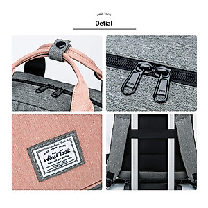 WindTook 15.6" Laptop Backpack with USB Charging Port for Women Men Travel School College Work Daypack, Grey-pink