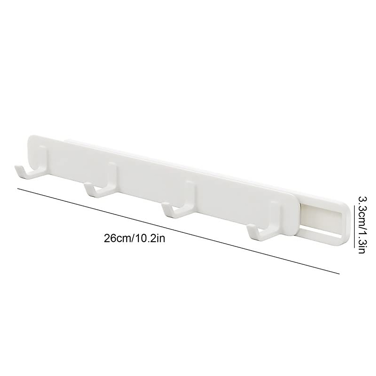 LIRUXUN Space Saving Retractable Hook Self Adhesive 4 Hooks Bathroom Hanger Closet Clothes Towel Hook Rack