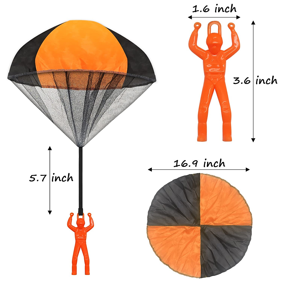 Dshengoo 10 Pcs Parachute Toy,Tangle Free Throwing Parachute Toys,Outdoor Toss It Up Flying Toys for Kids,5 Colors