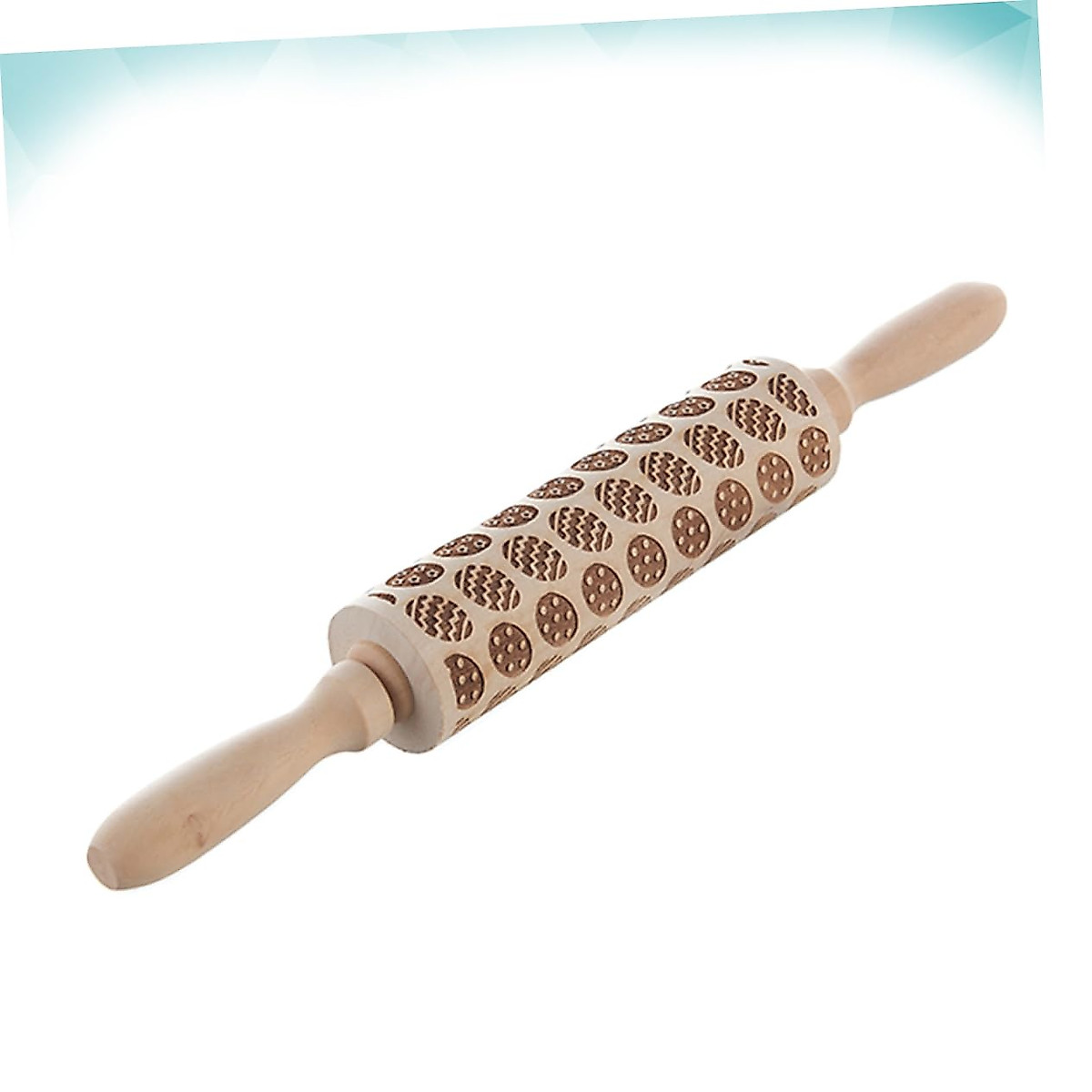 SHOWERORO Wooden Carved Embossed Rolling Pin Egg Pattern Baking Rolling Pins for Pasta Biscuit Dough Jelly Pancakes Pastries Pizza