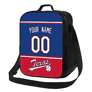 ANTKING Texas Lunch Box Lunch Bag Cooler Custom Any Name and Any Number Personalized Gifts for Kids Men Women