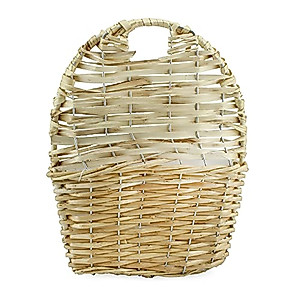 AuldHome Wall Pocket Baskets (2-Pack, Natural); Hanging Flower Door Baskets