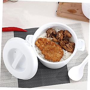 RORPOIR 2pcs Thermal Rice Cooker Travel Rice Cooker Portable Cooker Asian Vegetables Rice Cooker Cup Pasta Cooker Microwaveable Rice Cooker Steaming Basket Plastic White Rice Making Tool