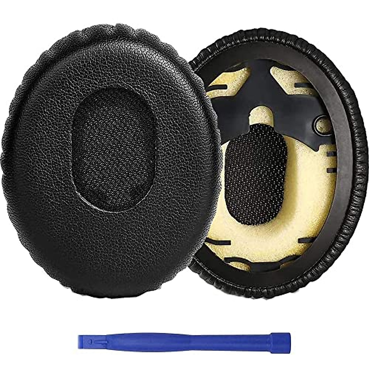 QC3 Ear Pads, Replacement Ear Cushions Soft Protein Leather Noise Isolation Memory Foam Earpads Professional Repair Parts for Bose QuietComfort 3 (QC3) & OE1 On-Ear Headphones - Black