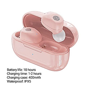 WskLinft Wireless Headset Automatic Pairing High Fidelity Bluetooth-compatible5.2 Sports Dynamic Ear Hook Earphone for Fitness Pink