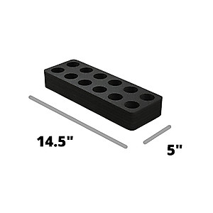 Polar Whale 2 Shot Glass Holders Organizer Modern Tray for Home Kitchen Bar or Club Party Durable Black Foam Serving Rack 14.5 Inches Each Holds 12 Shots