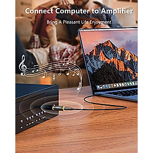 ANDTOBO 1/4''(6.35mm) Male to 1/8'' (3.5mm) Female Stereo Audio Jack Pure Copper Adapter for Headphone, Amp, 1 Pack-Black