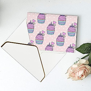 PAILON Pink Unicake Thank You Cards With Envelopes, Blank Greeting Note Cards With Envelopes Blank Inside, Funny Birthday Cards For Women Men, Thank You Card For Wedding Business,Graduation