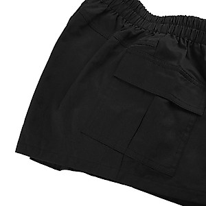 Women Y2k Cargo Shorts Casual Pockets Bottoms Shorts Sexy Slim Fit Mini Hot Pants Vintage Retro Streetwear(Girls Black,M)