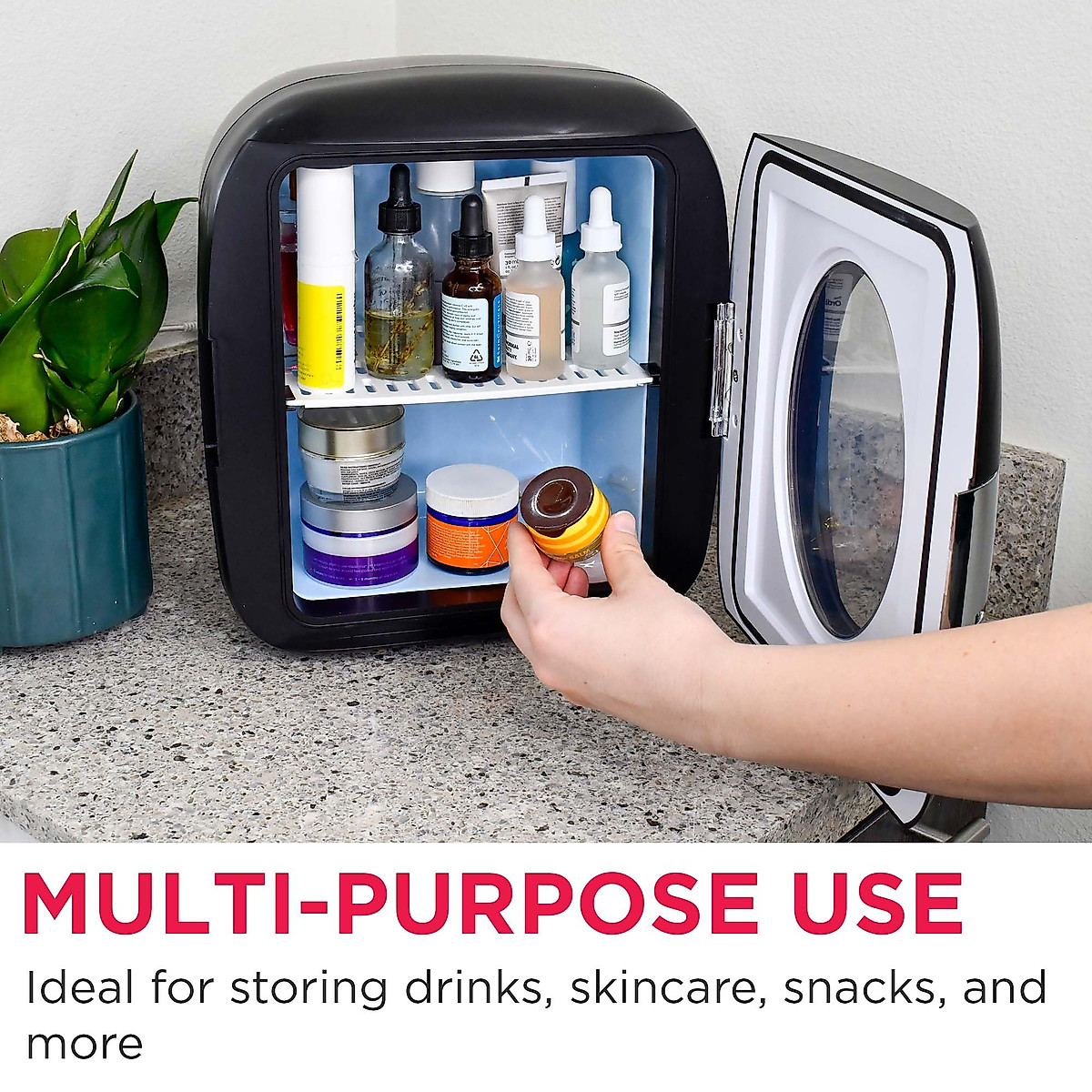 FRIGIDAIRE EFMIS462-BLACK 12 Can Retro Mini Portable Personal Fridge/Cooler for Home, Office or Dorm, Black