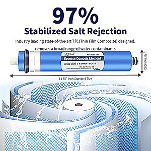 Huining 75GPD RO Membrane ULP1812/2012 Residential Reverse Osmosis Membrane Water Filter Cartrige Replacement for Home Drinking Water Filtration System Household Under Sink Water Purifier (1 Pack)