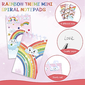 24 Pcs Mini Rainbow Notebook Party Favors Rainbow Mini Notepads 2.36 x 3.94 Inch Rainbow Spiral Notebook Bound Memo Note Books for Kids Back to School Office