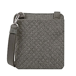 Travelon Anti-Theft Boho Slim Crossbody, Gray Heather Solid