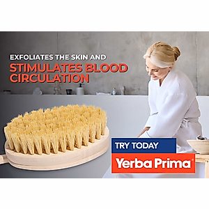 Yerba Prima Tampico Skin Brush (Pack of 2) - Natural Vegetable Fiber Bristles for Dry Skin Brushing