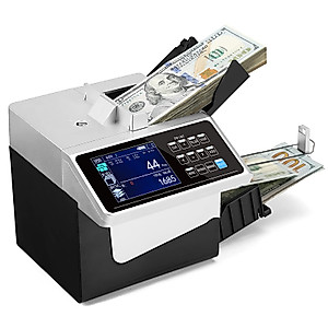 MUNBYN Money Counter Machine Mixed Denomination, Value Counting, Multi-Currency, UV/IR/MG/MT Counterfeit Detection, Ultra Compact and Lightweight