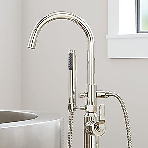Signature Hardware 953080-LV Gunther Floor Mounted Tub Filler Faucet - Includes Hand Shower