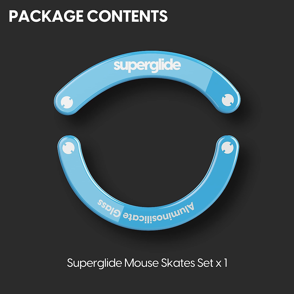 Superglide - Fastest and Smoothest Mouse Feet/Skates Made with Ultra Strong Flawless Glass Super Fast Smooth and Durable Sole for Logitech G703 / G603 / G403 [Blue]