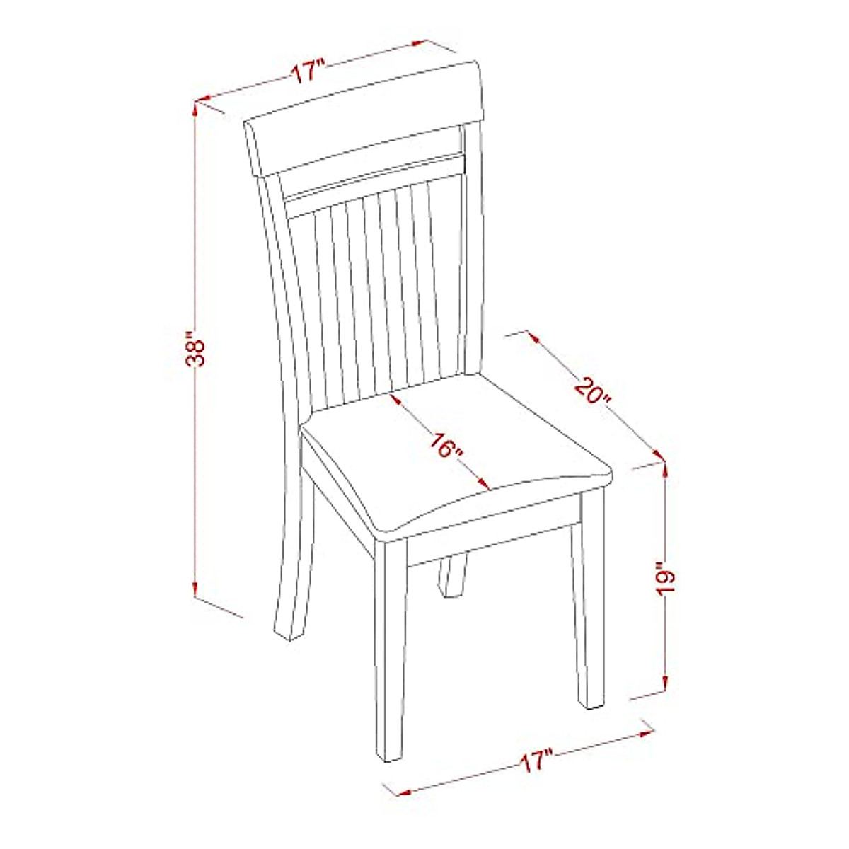 East West Furniture DOCA9-MAH-LC Dining Room Table Set, 9, Mahogany