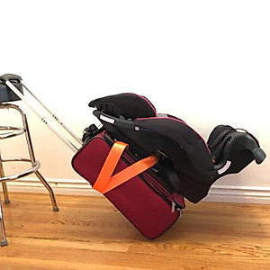 Addabst Car Seat Travel Belt, Adjustable Car Seat Travel Strap, Car Seat Luggage Strap for Transport Kid Car Seat (Orange)