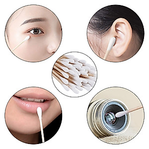 tifanso Cotton Swabs for Ears with Long Wooden Sticks 100 Count 6 Inches Cotton Tipped Swabs Wooden Cotton Swabs for Cleaning