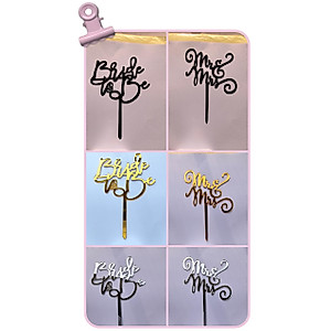 Cake Topper Silver Acrylic Bride To Be For Wedding Decorations Party Favor Cake Accessory Gift 1032-SV (Pack of 1)
