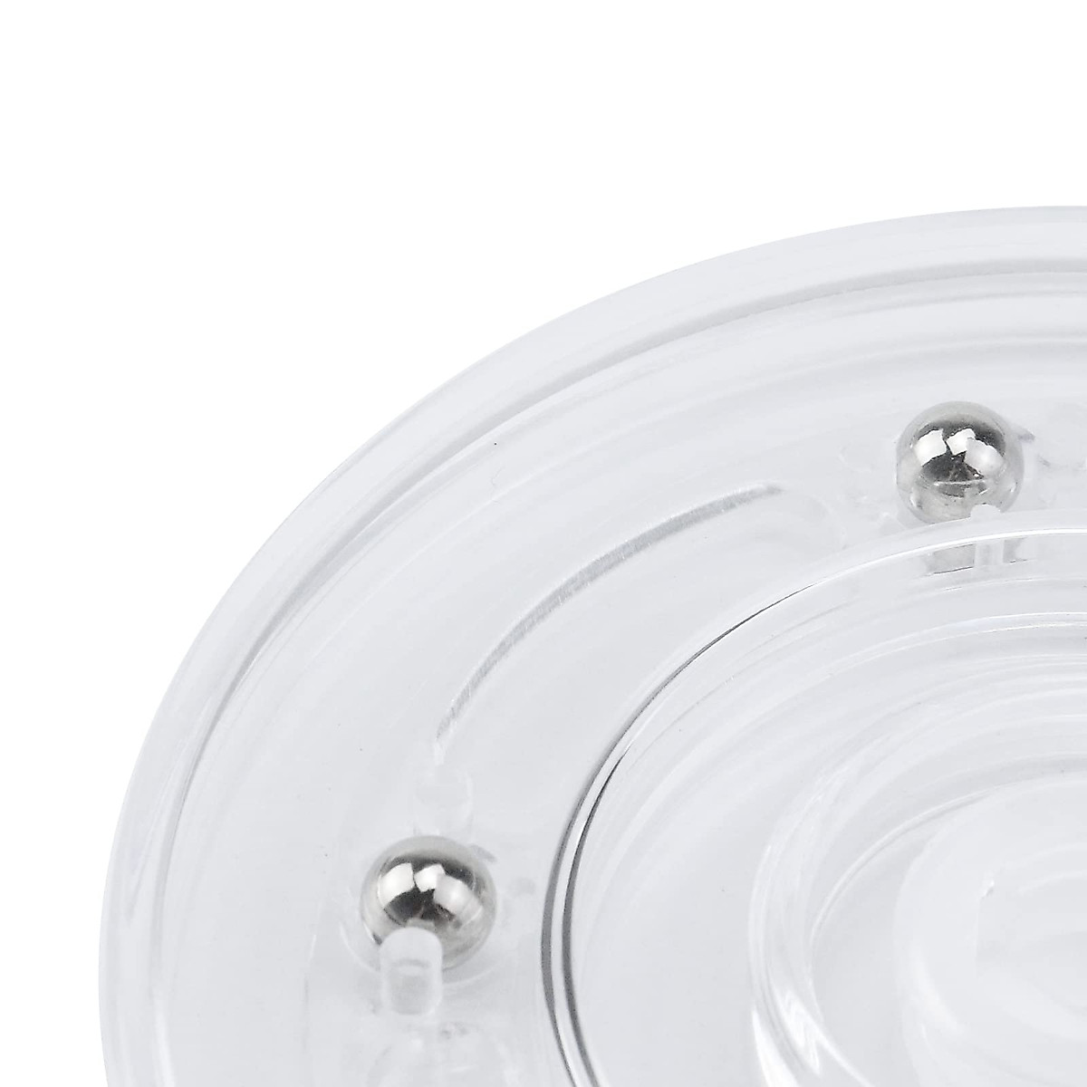 Semetall 6pcs 4" Acrylic Lazy Susan Rotating Swivel Plate Round Turntable Organizer for Makeup Table Kitchen Cabinet Spice Rack Cake,Clear