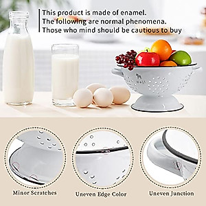 Enamel Fruit Bowl Basket for Kitchen Counters Decorative Fruit Bowl Home Table Decor, Applicable to Farmhouse Decor, Holiday Decoration (Pony)