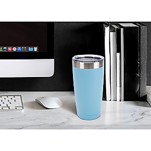 100 North, Polar Camel, United States National Parks, Bright Blue 20 Ounce, Stainless Steel, Vacuum Insulated Travel Tumbler Mug With Clear Lid, Glacier Montana