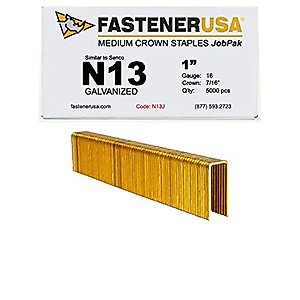 1" Leg x 7/16" Crown 16GA GALV N13 Staples 5,000ct | N13J