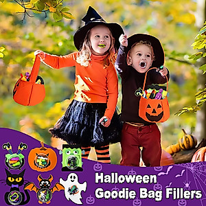 108Pcs Halloween Party Favors for Kids,18 Pack Halloween Candy Holder Cards with Bubble Domes Shaker,Halloween Treats Goodie Bag Fillers Basket Stuffers Trick or Treat Classroom Prizes Crafts Gift