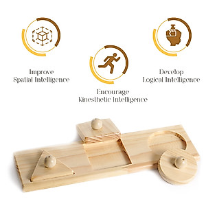 Handreamy Organic Geometric Wooden Puzzles Toys with Pattern Blocks & Boards | Educational Shape Recognition for Toddlers | Preschool Learning Activities for Kids Ages 3+