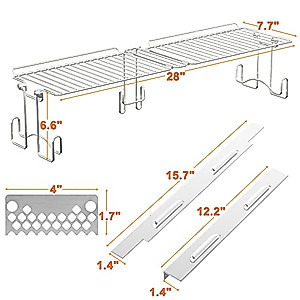 Wind Guards, Warming Rack & Food Fighter Mesh Screen for Blackstone 28 inch Griddle Stand Accessories,Magnetic Grill Accessories for 28" Blackstone Flat Top Grill,Compatible w/ Blackstone Rear Grease