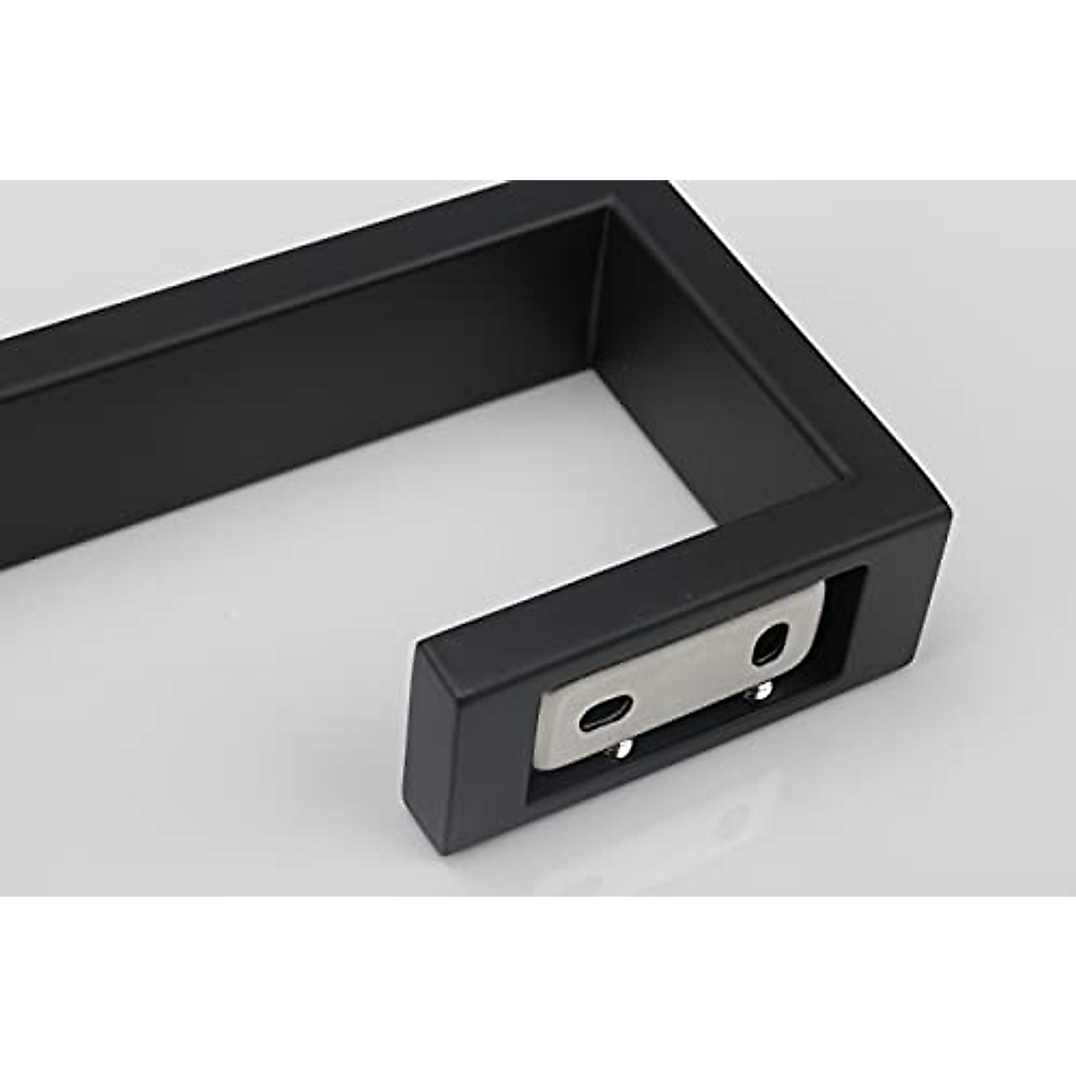 TocTen Hand Towel Holder/Towel Ring - Thicken SUS304 Stainless Steel Bathroom Hand Towel Hanger, 9 Inch Heavy Duty Wall Mounted Towel Rack, Square Hand Towel Bar for Bathroom Hardware (Black, 9 in)