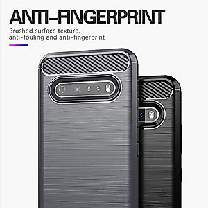 DONGDEAR for LG V60 ThinQ Case Slim,LG V60 Phone Case, Ultra [Slim Thin] Flexible TPU Scratch Resistant Rubber Soft Skin Shockproof Protective Cases Cover for LG V60 ThinQ (Brushed Black)