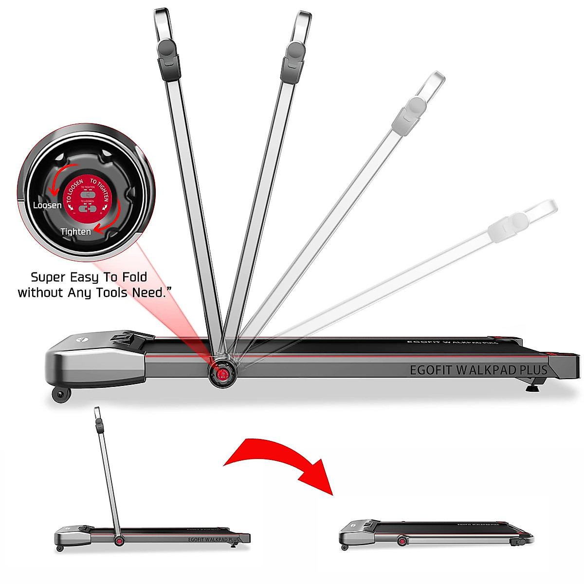 Treadmills for Home Under Desk Treadmill for Walking Running 2 in 1 Folding Treadmill for Home Office Use Flat Walking Pad Egofit WalkPad Plus F1T