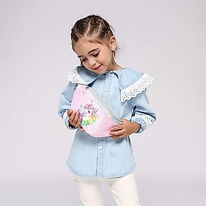 Girl’s Unicorn Fanny Pack - Cute Kids Travel Waist Bag - Crossbody Belt Bag Sport Running Camping Trip - Christmas Gift for Girls