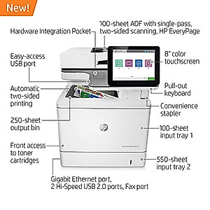 HP Color LaserJet Enterprise Flow Multifunction M578c Duplex Printer with Stapler (7ZU87A)