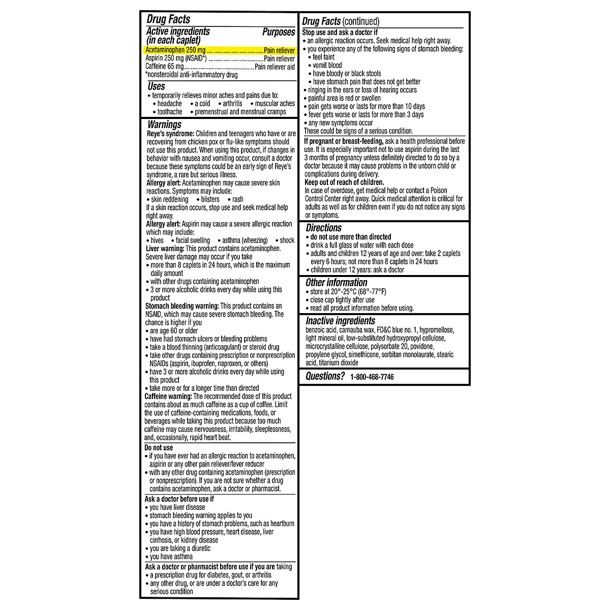 Excedrin Extra Strength Pain Relief Caplets – Headache Relief – 100 Count