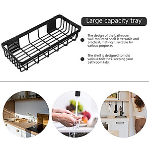 PRETYZOOM Shower Wall-Mounted Mounted Storage Rack Bathroom Wall Hanging Organizer Hollow Wall Mounted Storage Rack Drainage Organizer Bathroom Draining Shelf