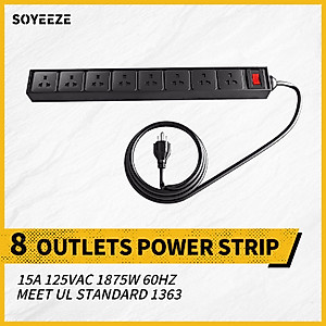 SOYEEZE Power Tool Organizer with Charging Station and 8 Outlets Power Strips,8 Drill Holders 4 Layer Garage Storage Wall Mount,Premium Utility Tool Rack & Shelf, Husband gifts