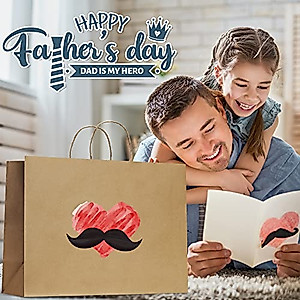 UCGOU 16x6x12 Paper Bags with Handles Brown Gift Bags 25Pcs Large Shopping Bags Party Favor Bags Bulk Craft Bags Retail Bags Grocery Bags