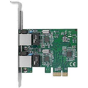 StarTech.com Dual Port PCIe Network Card - Low Profile - RJ45 Port - Realtek RTL8111H Chipset - Ethernet Network Card - Dual Port Gigabit NIC (ST1000SPEXD4)