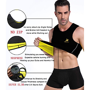 NINGMI Sweat Vest for Men Neoprene Waist Trainer Tank Weighted Vest Waist Trimmer Sauna Suit Running Vest